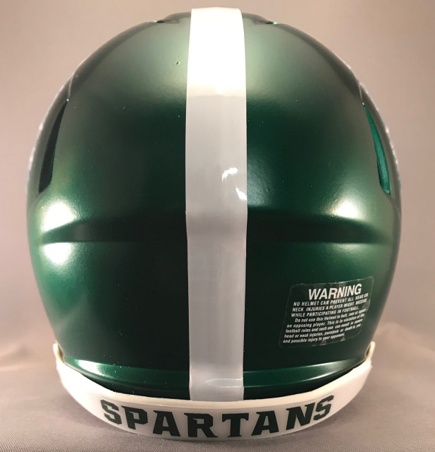 Michigan State Spartans Sept 24 2022 Satin Green Helmet with Green Mask ...