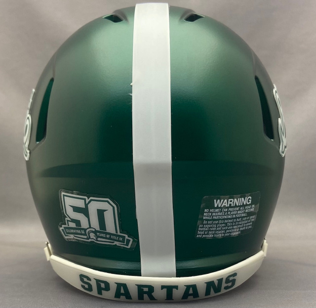 Michigan State Spartans 10-15-2022 Satin Green Helmet with State Script