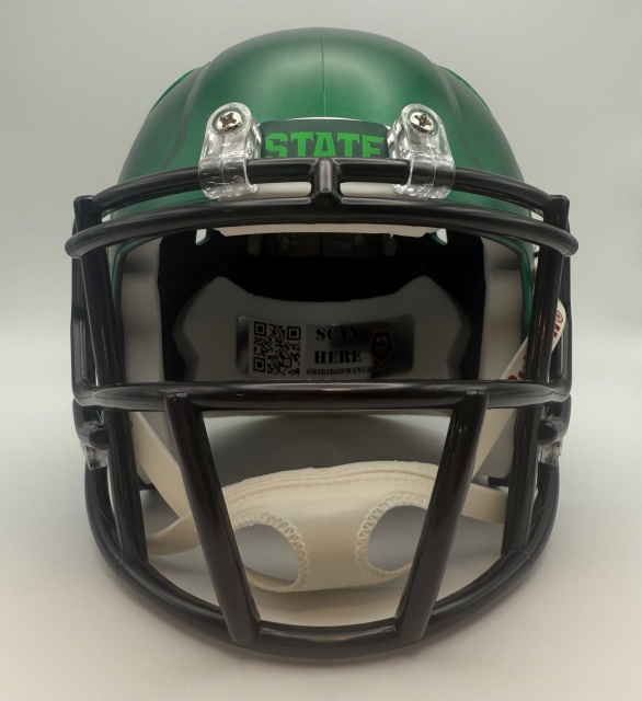 Michigan State Spartans 9-10-2022 NEON outlined Spartan Satin Green ...