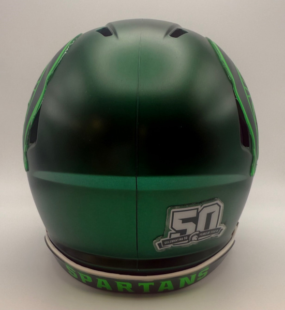 Michigan State Spartans 9-10-2022 NEON outlined Spartan Satin Green ...