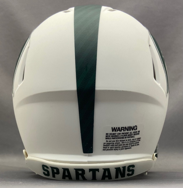 Michigan State Spartans 9-17-2022 Matte White Helmet with Green Mask