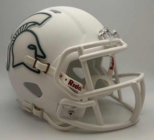 Michigan State Spartans 10-29-2022 Matte White Helmet / White Facemask ...