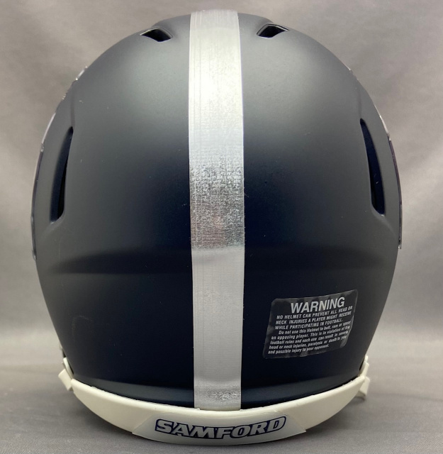 Samford Bulldogs Riddell Speed Matte Navy Helmet 2019 Chrome decals
