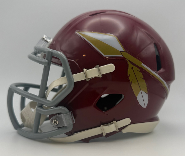 Redskins throwback spear metallic gold and white 5" wide 1.5" tall ...
