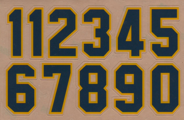 1 1/2" Block Style Navy outlined in Athletic Gold one pair (Right and ...