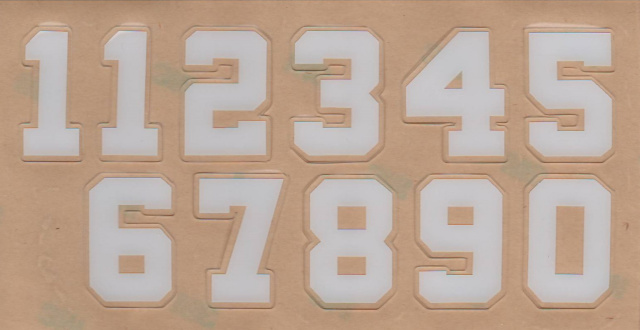 3" 1 color White Die Cut Number Decals Wide Block Style Two ...