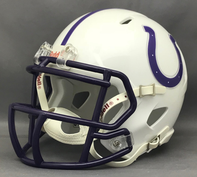 Purple Horse Shoe mini helmet decal pair